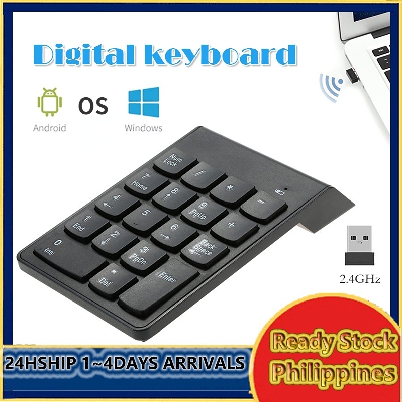 Keypad Mini Wireless Numeric Keypad 18 Keys Digital Keyboard Numpad For ...