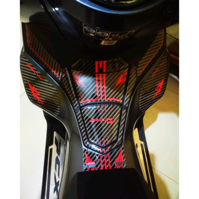 Side pad and tankpad pcx 160 2021 Carbon Timbul / side pad pcx / Decal ...