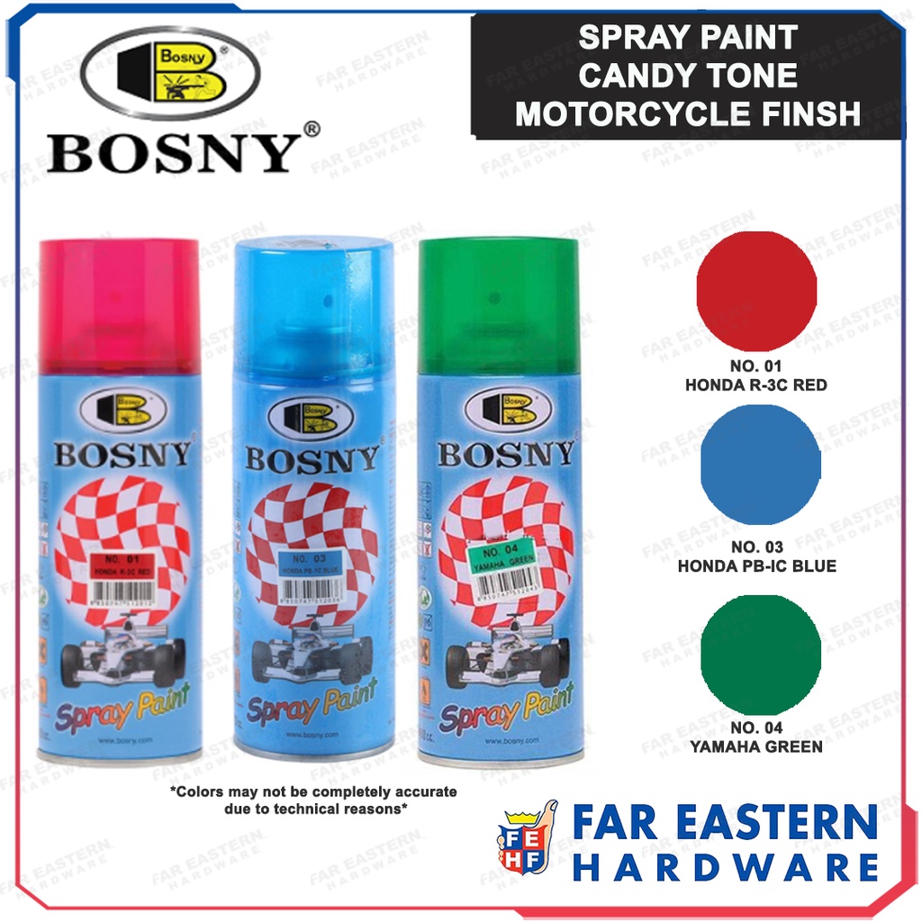 BOSNY Spray Paint Candy Tone Motorcycle Finish | Shopee Philippines