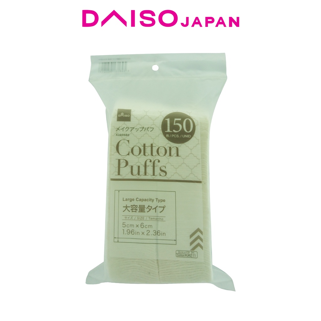 Daiso Cotton Puffs 150 pcs | Shopee Philippines