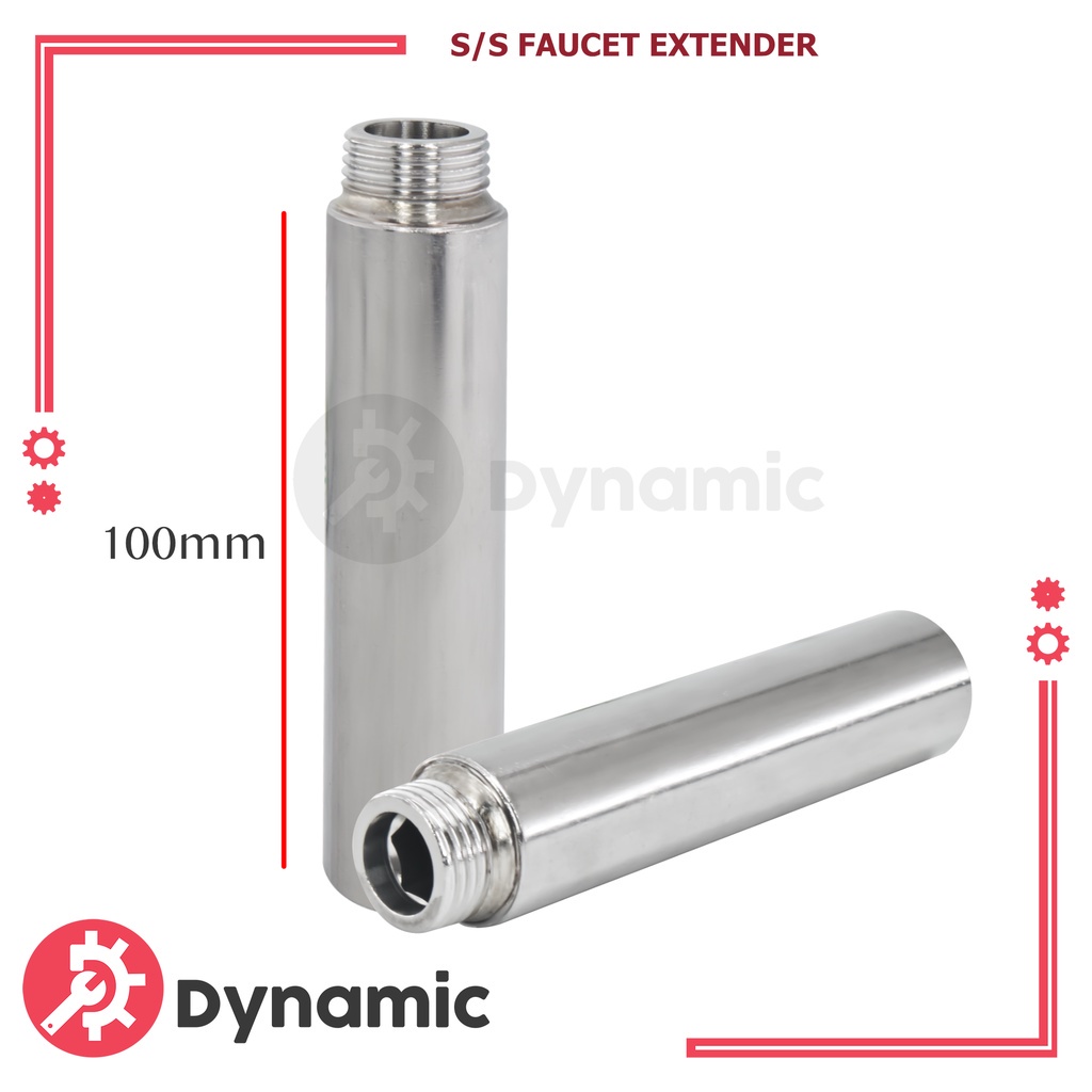 Stainless 1/2 (20mm) M x 1/2 (20mm) F 100mm Faucet Extension Male ...