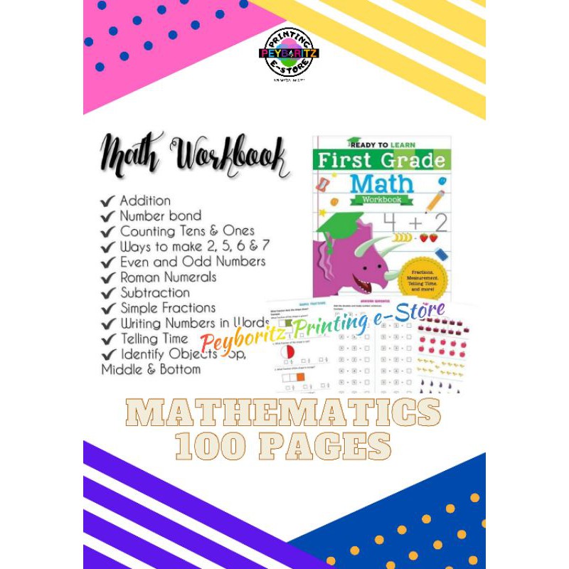 100 PAGES GRADE 1 MATH / MATHEMATICS BOOK/ WORKBOOK | Shopee Philippines