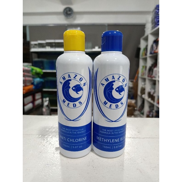 Amazon Meds Methylene Blue / Anti-Chlorine 150ml for Fish aquarium and Pond | Shopee Philippines