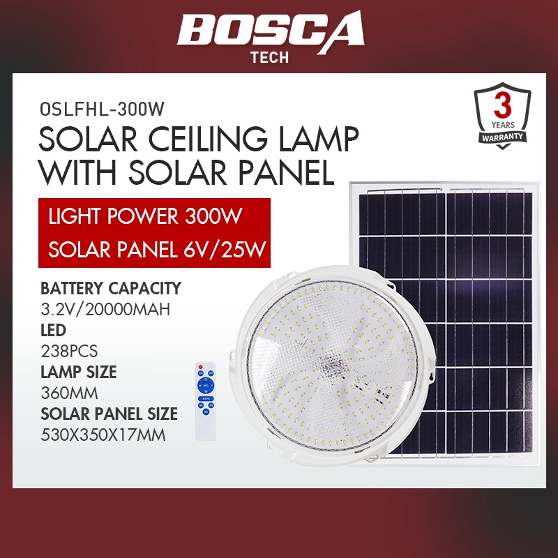 BOSCA Solar Ceiling Lamp Solar Light Ceiling light 36CM BLS-26 300W ...