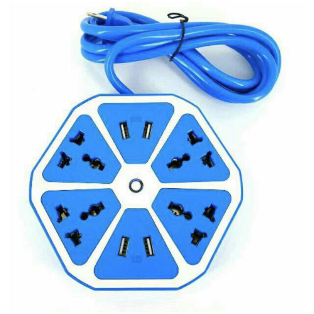 Universal Power Extension Cord Socket With 4 USB Ports and 2 Power ...