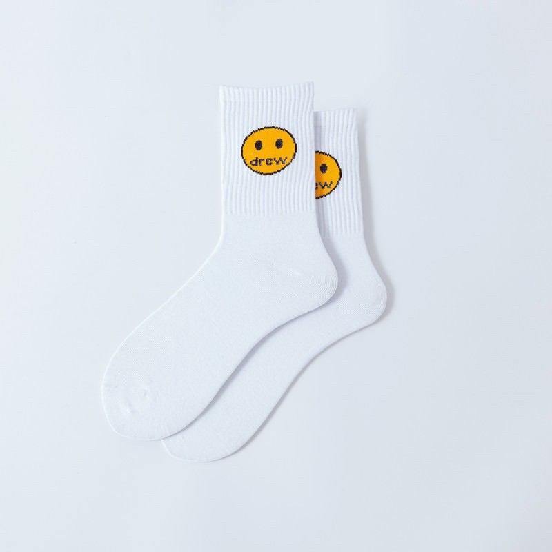 Iconic Socks Smile Justin Bieber Drew House Logo Hype Mid Cut | Shopee ...