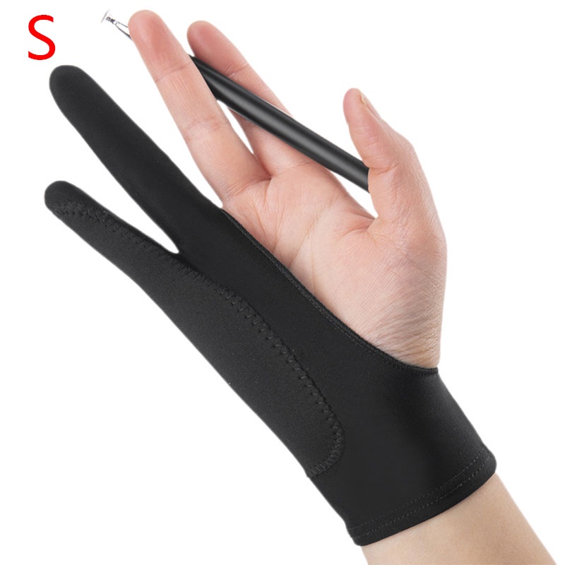 【Juro】Palm Rejection Painting Gloves Black 2 Finger Anti-Fouling Glove ...