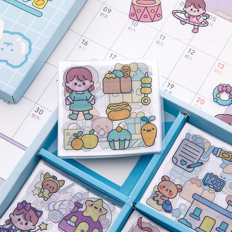 20 Sheets Cartoon Waterproof PET Deco Stickers Set | Shopee Philippines