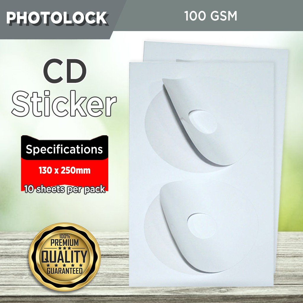QUAFF Printable CD Sticker 100GSM (130 x 250mm) | Shopee Philippines