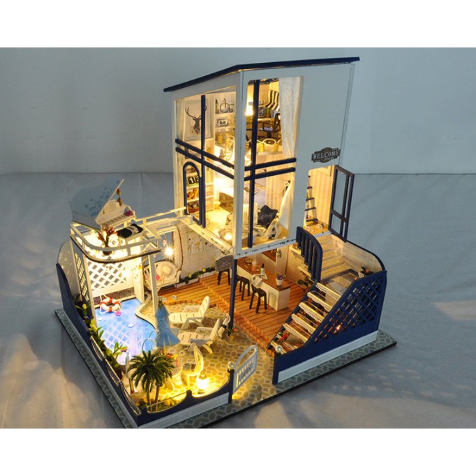 DIY House Model Set Starlight Waltz Miniature White Instant With Cover ...