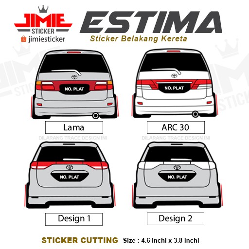 Train Sticker, Toyota Estima Rear Sticker, Custom Color And No. Plate ...