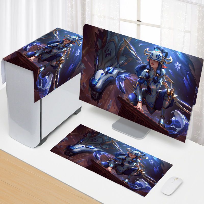 3Pcs Set Anime Computer Dust Cover League of Legends Desktop Computer ...