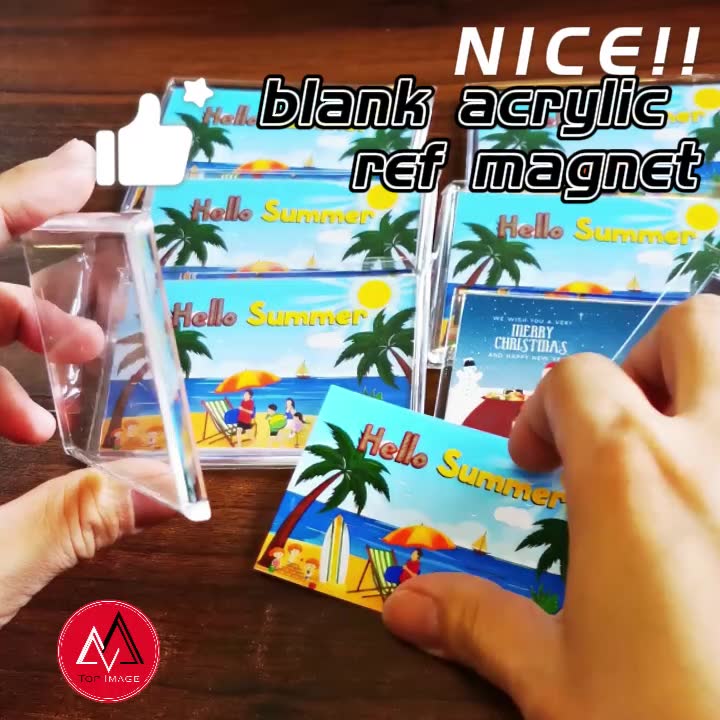Blank 10 pcs Insertable Acrylic Photo Insert Ref Magnet Souvenirs and ...