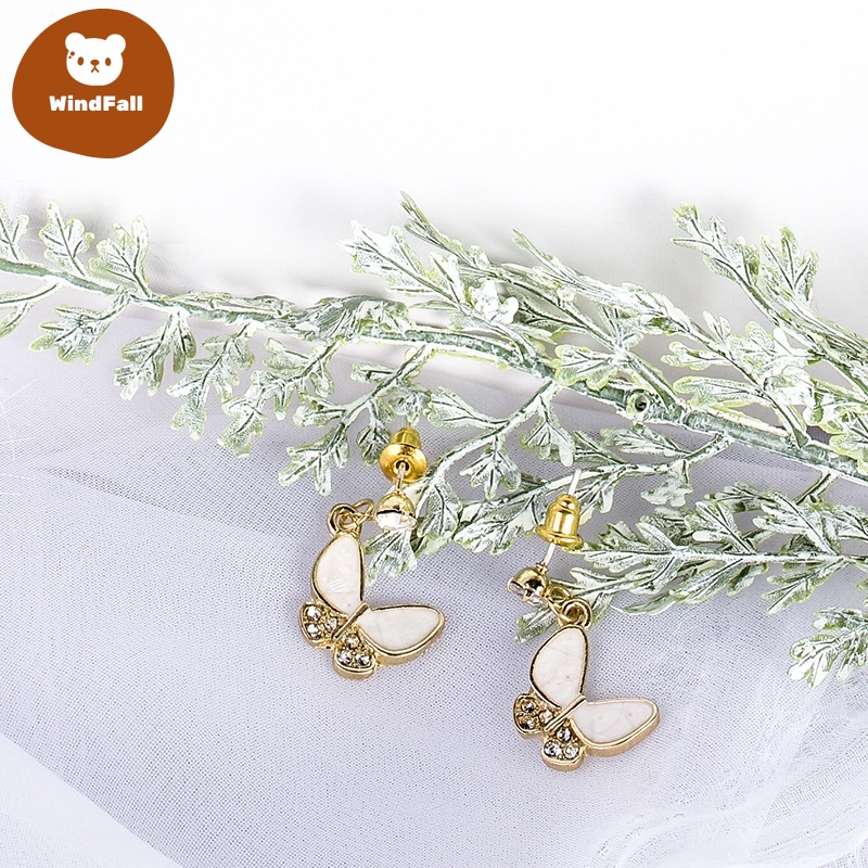 Simple Fashion Bowknot Diamond Earring Elegant Butterfly Heart Pearl ...