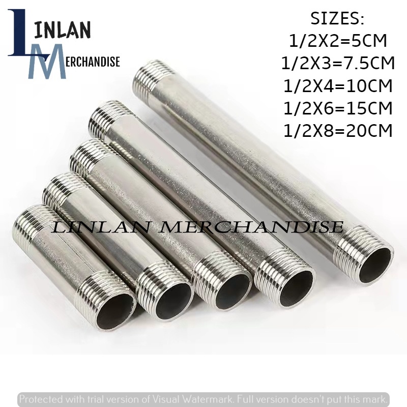 1 PC Stainless Steel Male x Male Threaded Pip* Fitting Water Pip ...