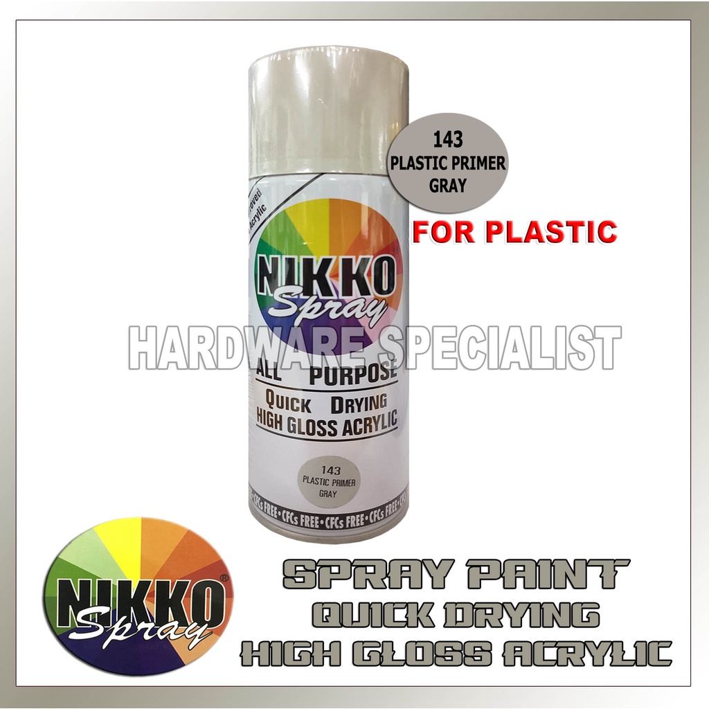 Nikko Spray Paint PLASTIC Primer Gray #143 | For Plastic | Shopee ...