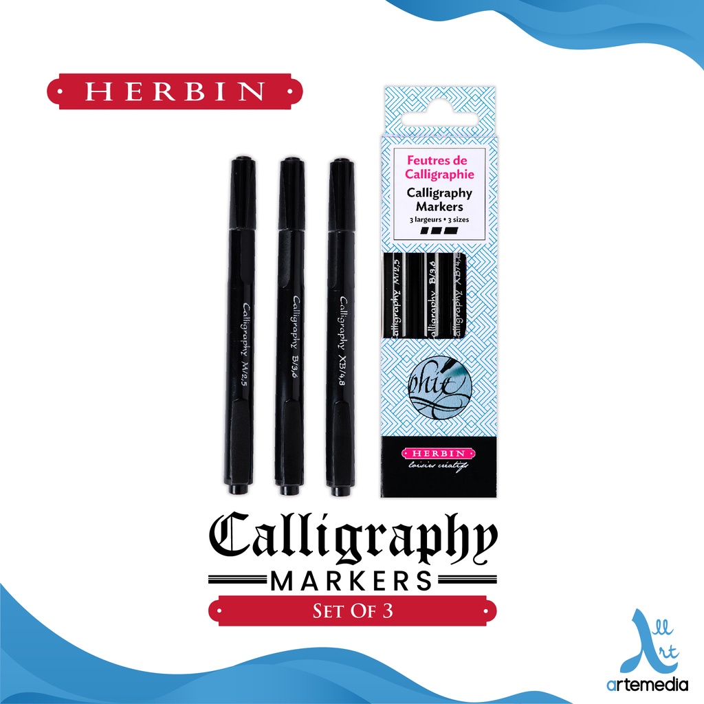 Herbin Calligraphy Marker Pen Set 3 | Shopee Philippines