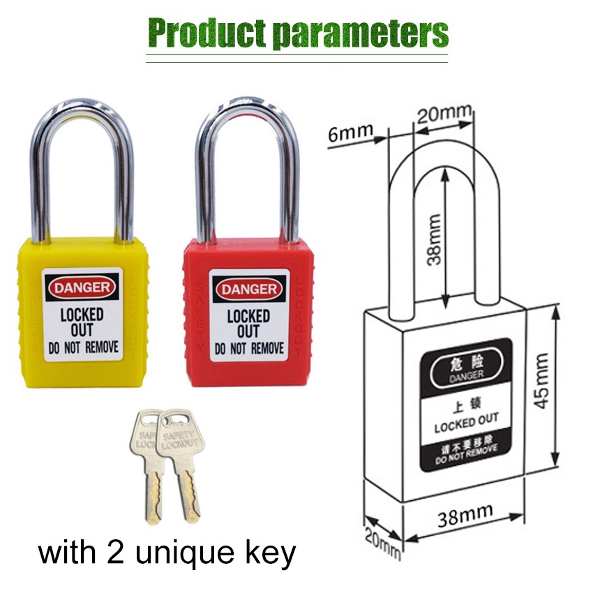 LOTO Padlock 38mm Lockout Tagout Lock Insulation Safety for Machinery ...