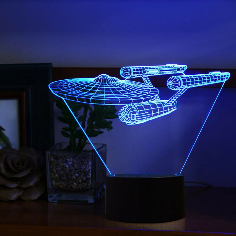 Star Trek USS Enterprise 3D Acrylic LED 7Color Night Light Touch Table ...