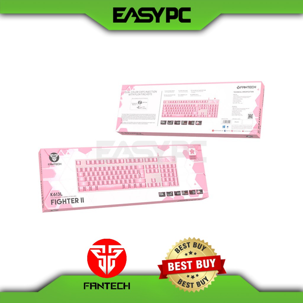 Fantech K613L Fighter II Pink Sakura Edition Gaming Keyboard, Best ...