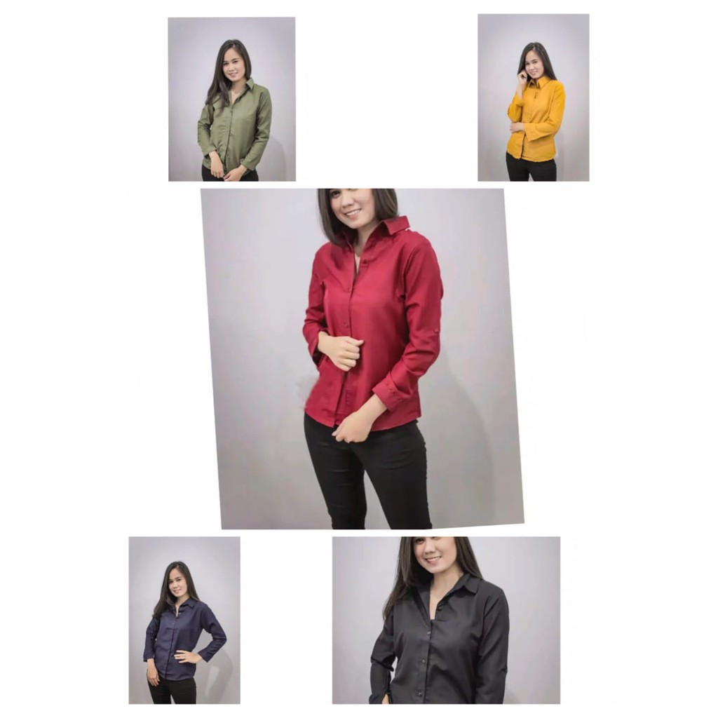 KEMEJA QR - ZEC Korean Shirt Plain / Kem SNSD / Shirt / Hem | Shopee ...