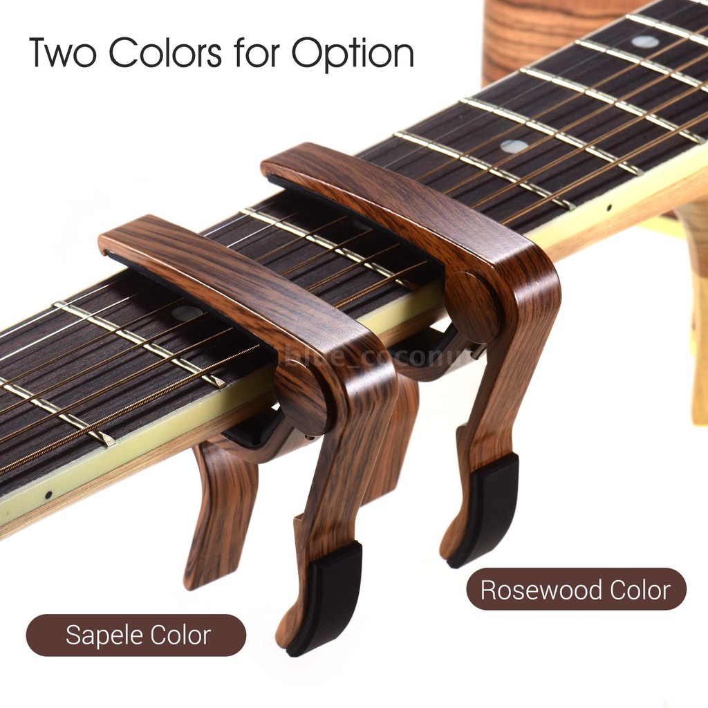 Aluminum Alloy Wood Color Guitar Capo for 6-string Folk Guitar Electric ...