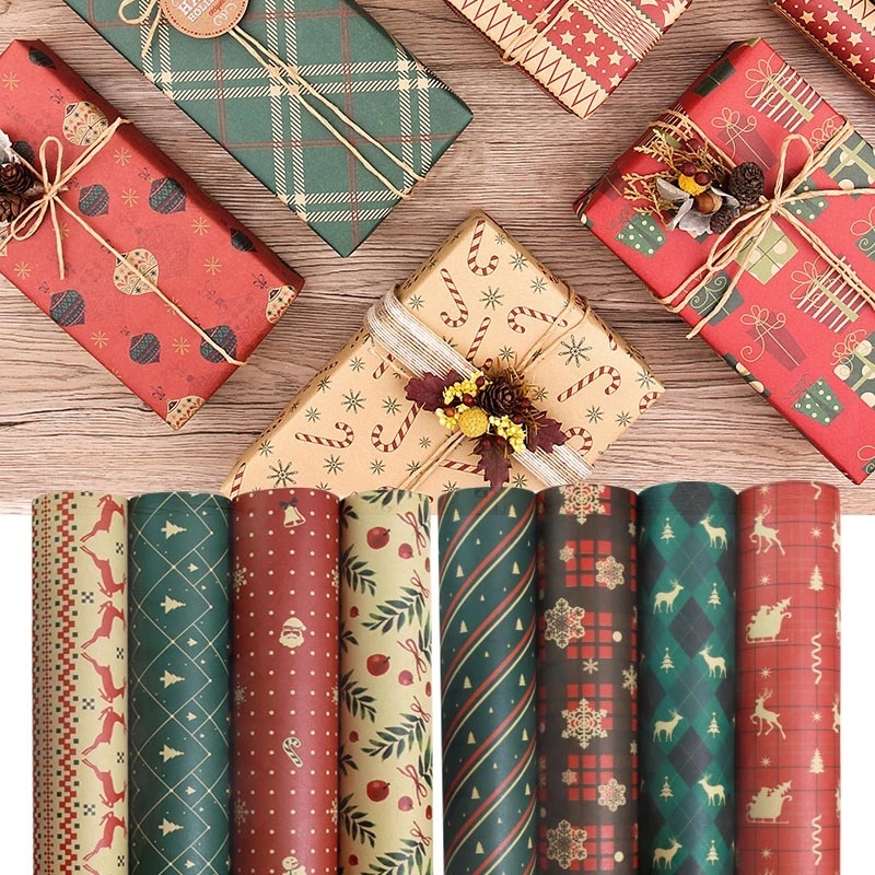 70*50cm Christmas Diy Wrapping Paper Printing Paper Christmas New Year ...