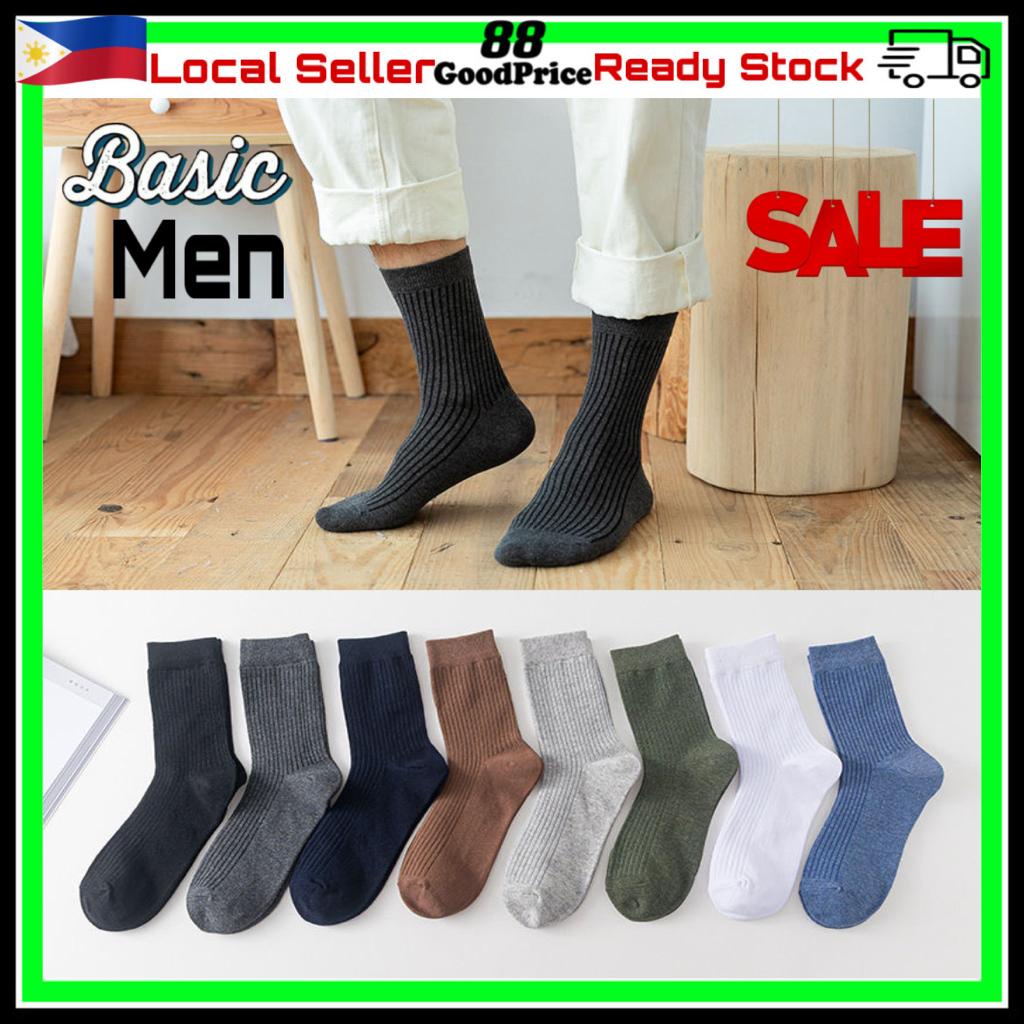 Men Socks Working Socks Office Wear Socks Plain Colour Soft Cotton ...