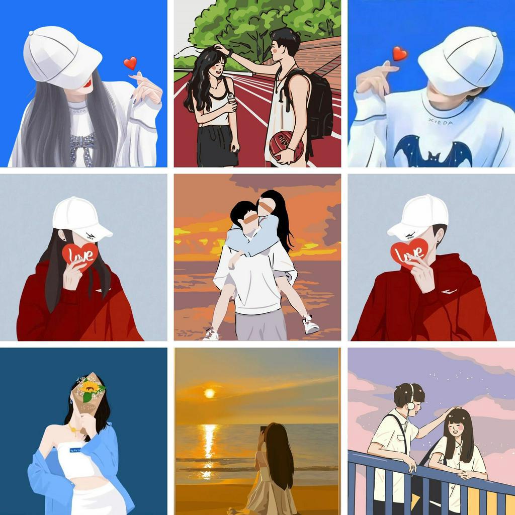 Coloring by numbers, self-painted digital oil painting Pre-stretched ...