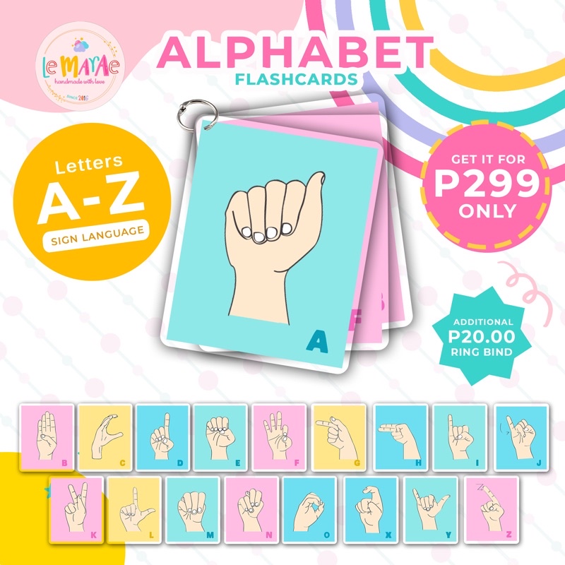 ALPHABET SIGN LANGUAGE Flashcards ASL Educational Interactive Toys for ...