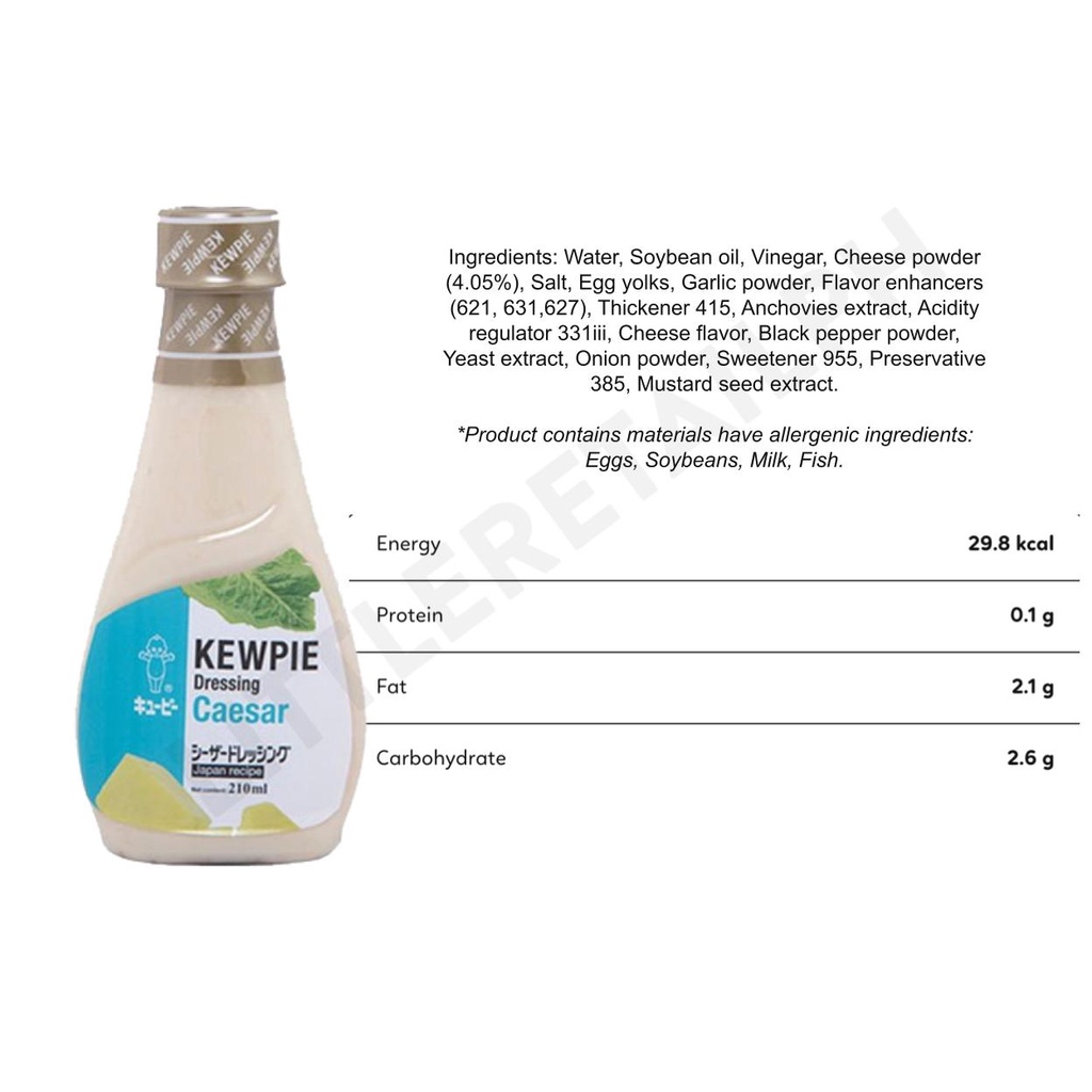 Kewpie Dressings (Sesame, Caesar, Spicy Cheese, Sesame Soy Sauce) 210ml ...