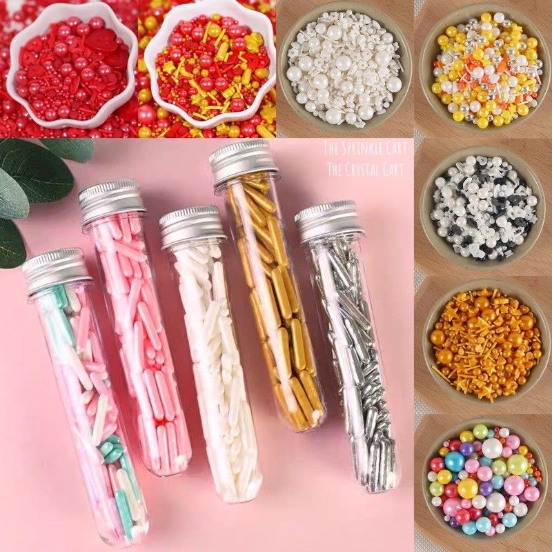 [NEW DESIGNS] Edible Dragees Capsule Rods Sprinkles for Cake Decoration ...