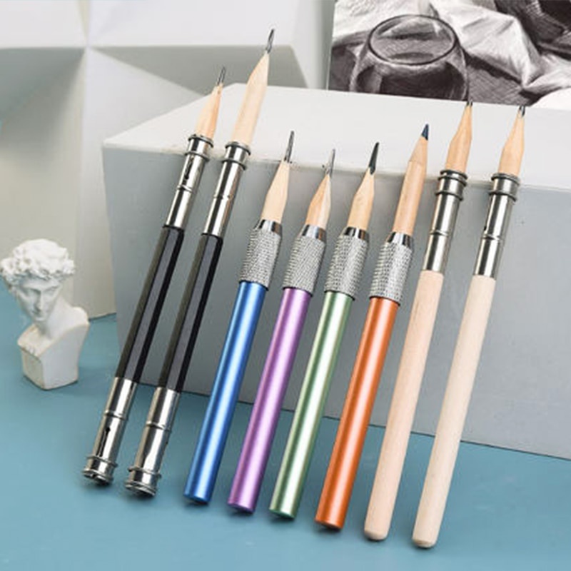 Angel Mark Single Dual Head Pencil Extender Holder Adjustable Round ...