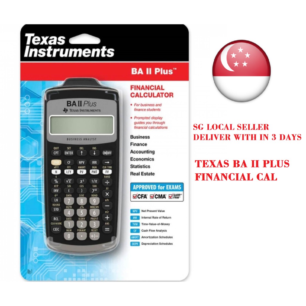 Texas Instruments BAII Plus Financial Calculator (Approved for CFA ...