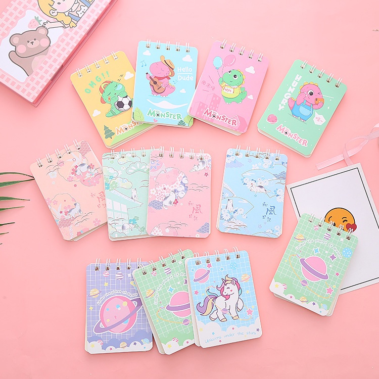 A7 size Mini Notebook Portable Diary Stationery 80 Ssheets Memo Pad ...