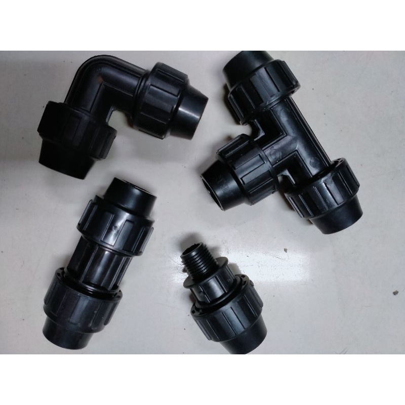 pvc black PE pipe fittings heavy duty patente size 1/2 | Shopee Philippines