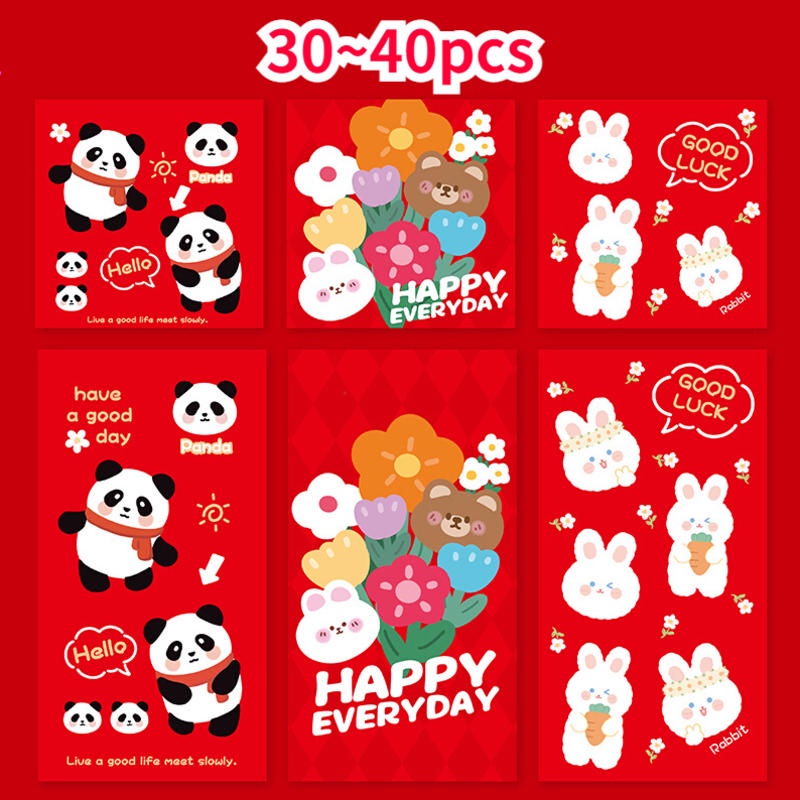 30-40pcs Red Envelope Rabbit Year Red Packet Chinese New Year 2023 Cny ...
