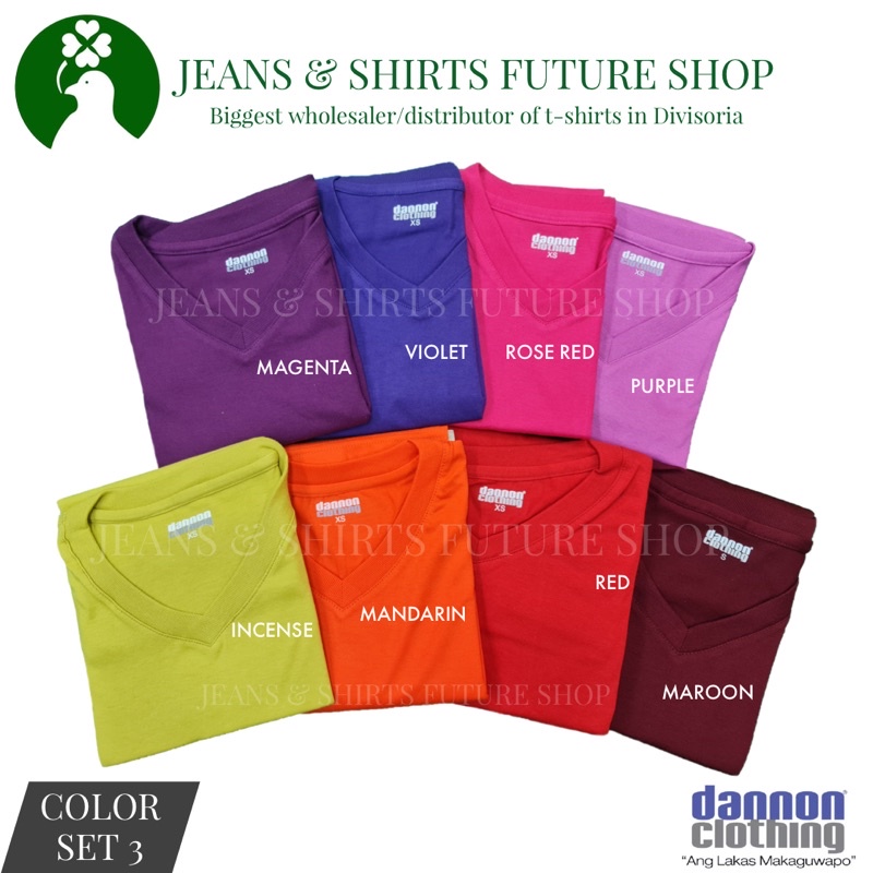 [Dannon Clothing] Vneck Unisex Tees Color Set C | Shopee Philippines