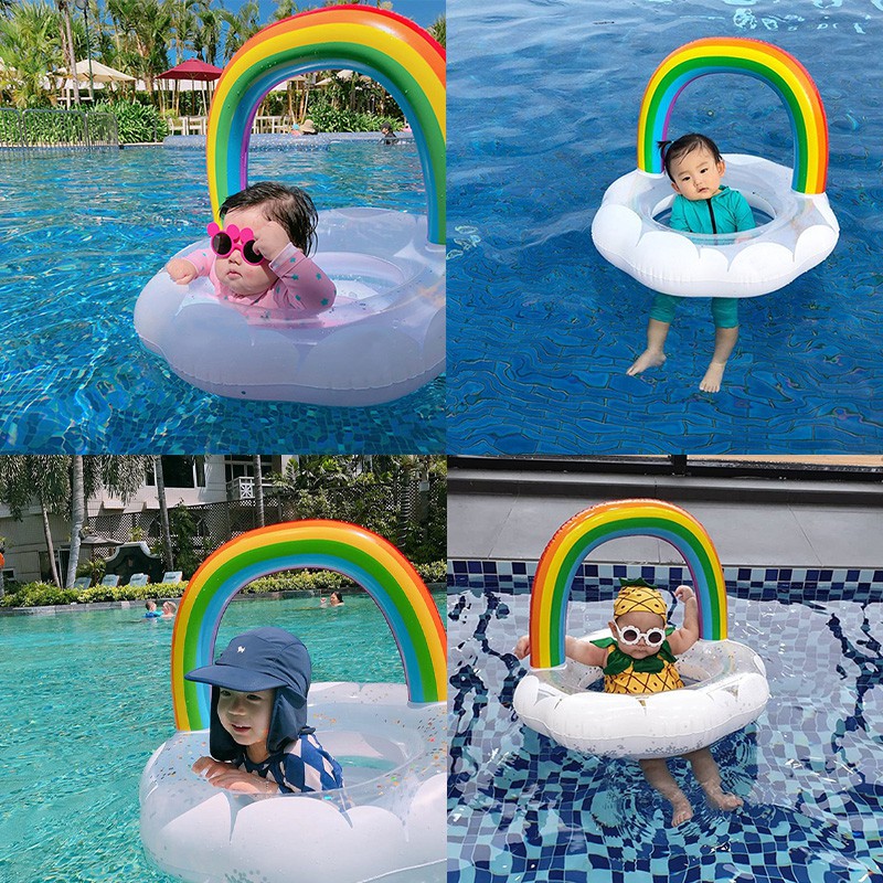 Net Red Thickened Children Sequins Rainbow Cloud Seat Ring Infant ...