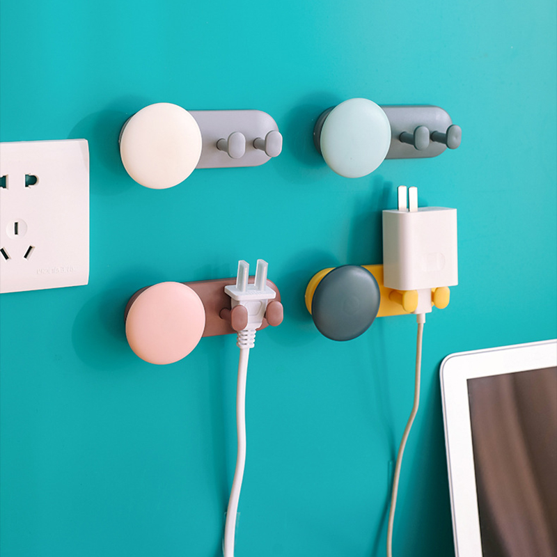 Plug holder hook kitchen household punch-free seamless cable organizer ...