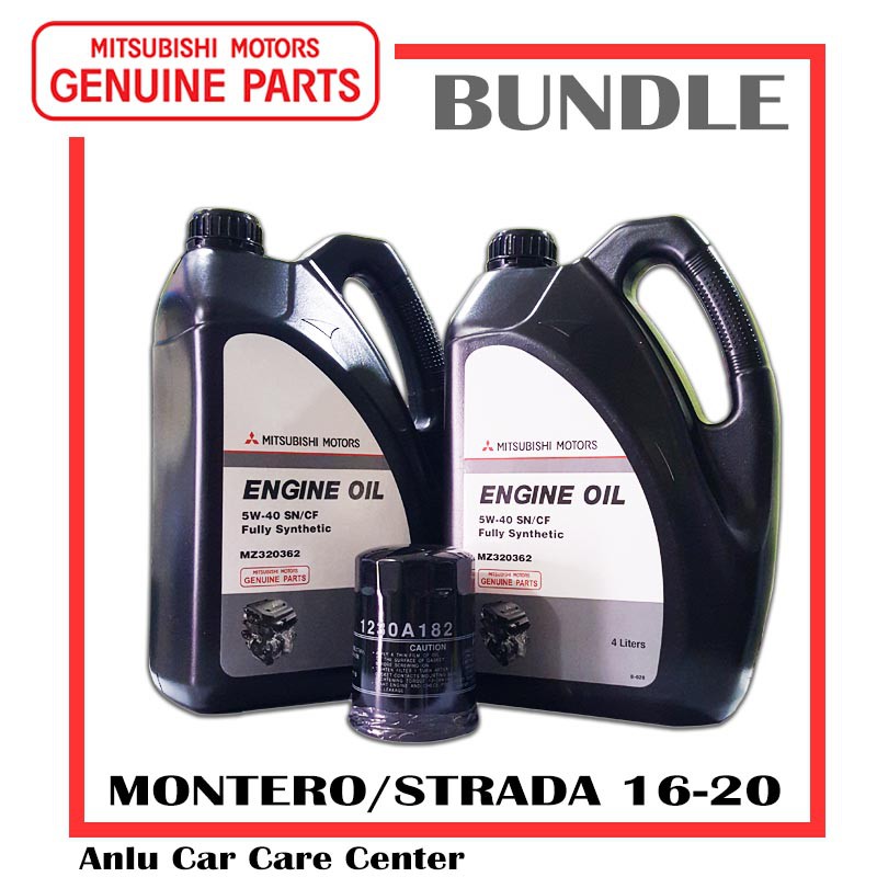 Mitsubishi Genuine Motor Oil Full Synthetic 5W-40 Oil Change Bundle for ...