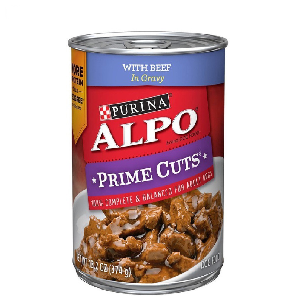 Alpo Prime Cuts Beef Canned Adult Wet Dog Food 374g x 3 | Shopee ...
