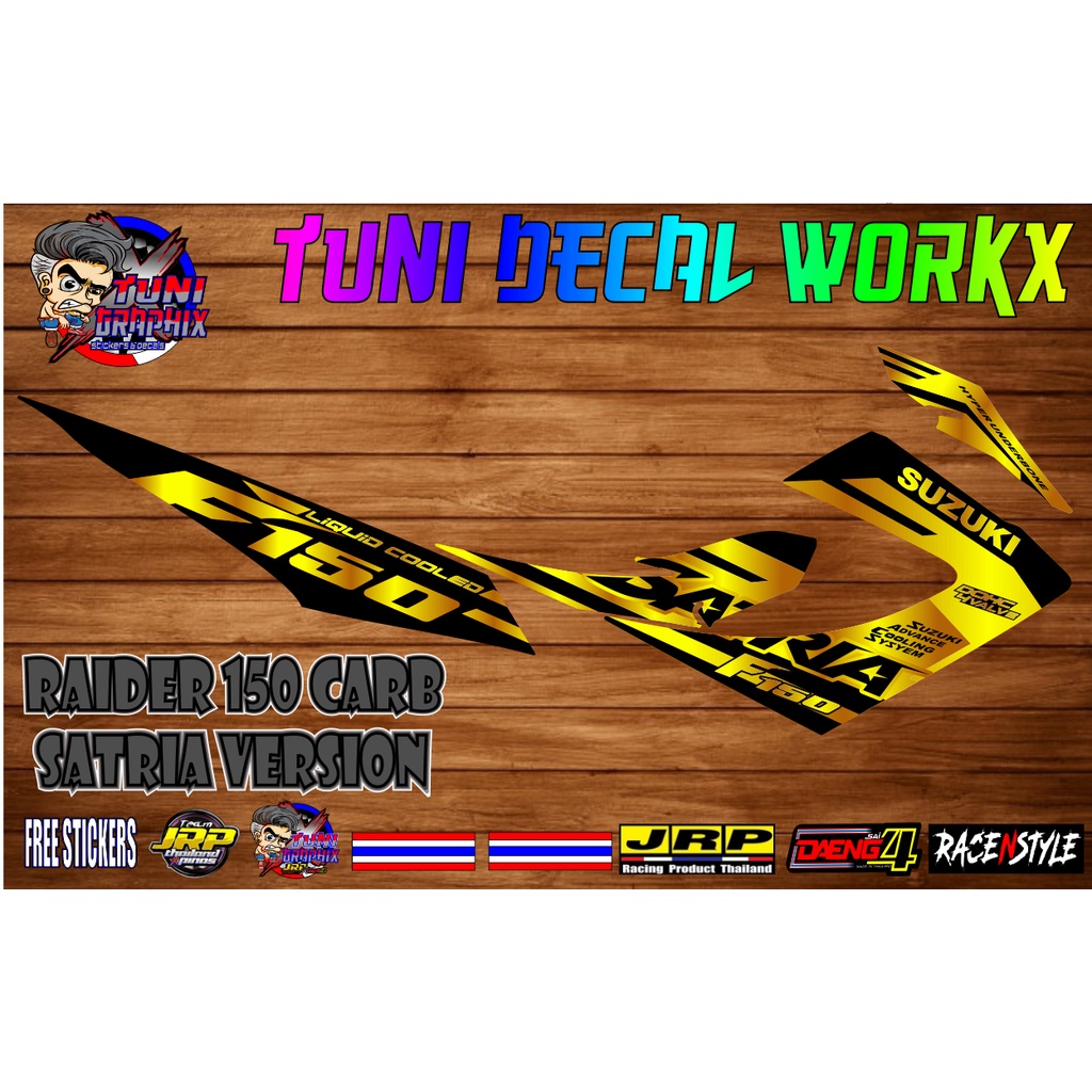 Suzuki Raider 150 Carb (2022) Satria Version Stock Decals | Shopee ...