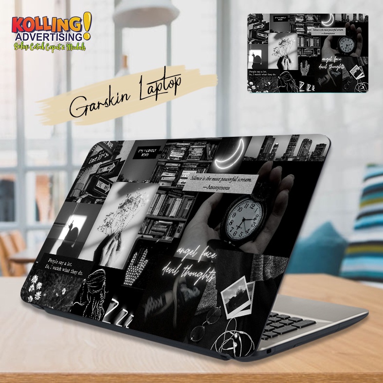 Garskin Laptop Black Vibes Aesthetic Skin Laptop Sticker | Shopee ...