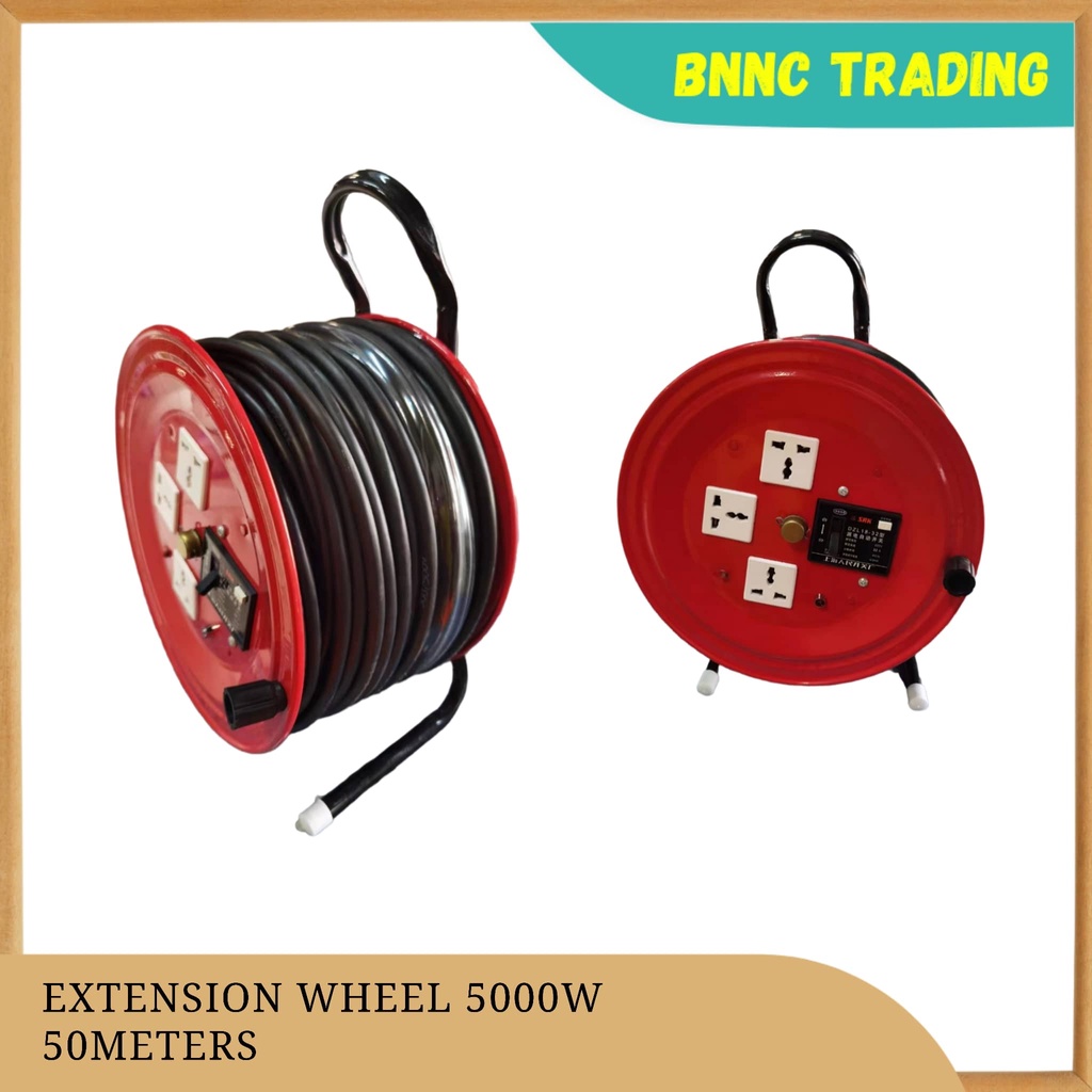 EXTENSION WHEEL 50 METERS 5000W CABLE REEL | Shopee Philippines