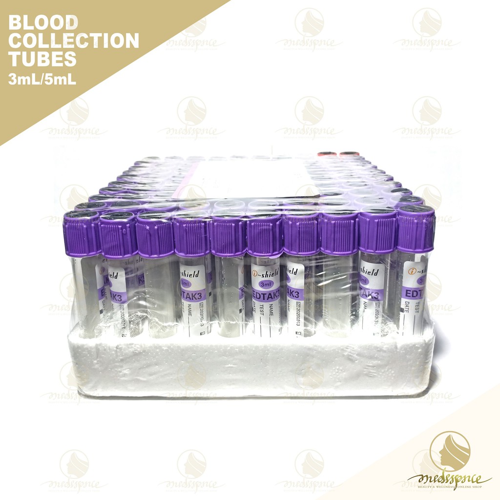 Evacuated Blood Collection Tubes 3ml /4ml/ 5ml/ 1.8ml/ 2.4ml | Shopee ...