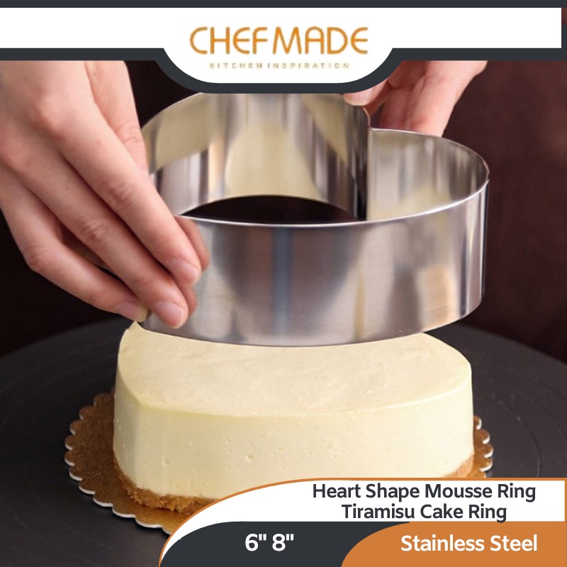 Chefmade 6inch 8inch Heart Shape Mousse Ring Tiramisu Cake Ring ...