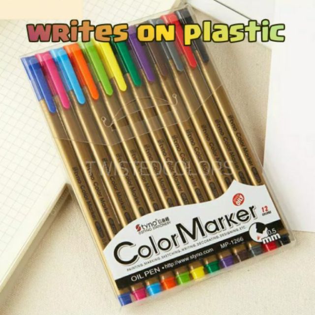 12 Pcs Fast Dry Permanent Color Marker Pen | Shopee Philippines