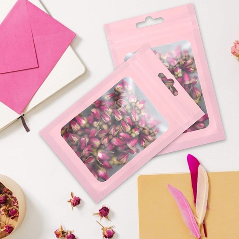 LIVI 100pcs Resealable Flat Ziplock Candy Bag Reusable Food Snacks Nuts ...