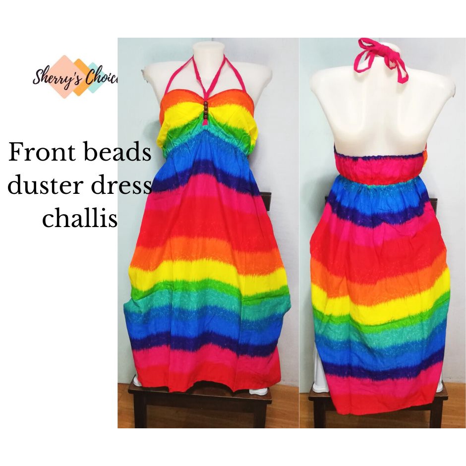 More front beads duster dress Bangkok Challis petite size pambahay ...